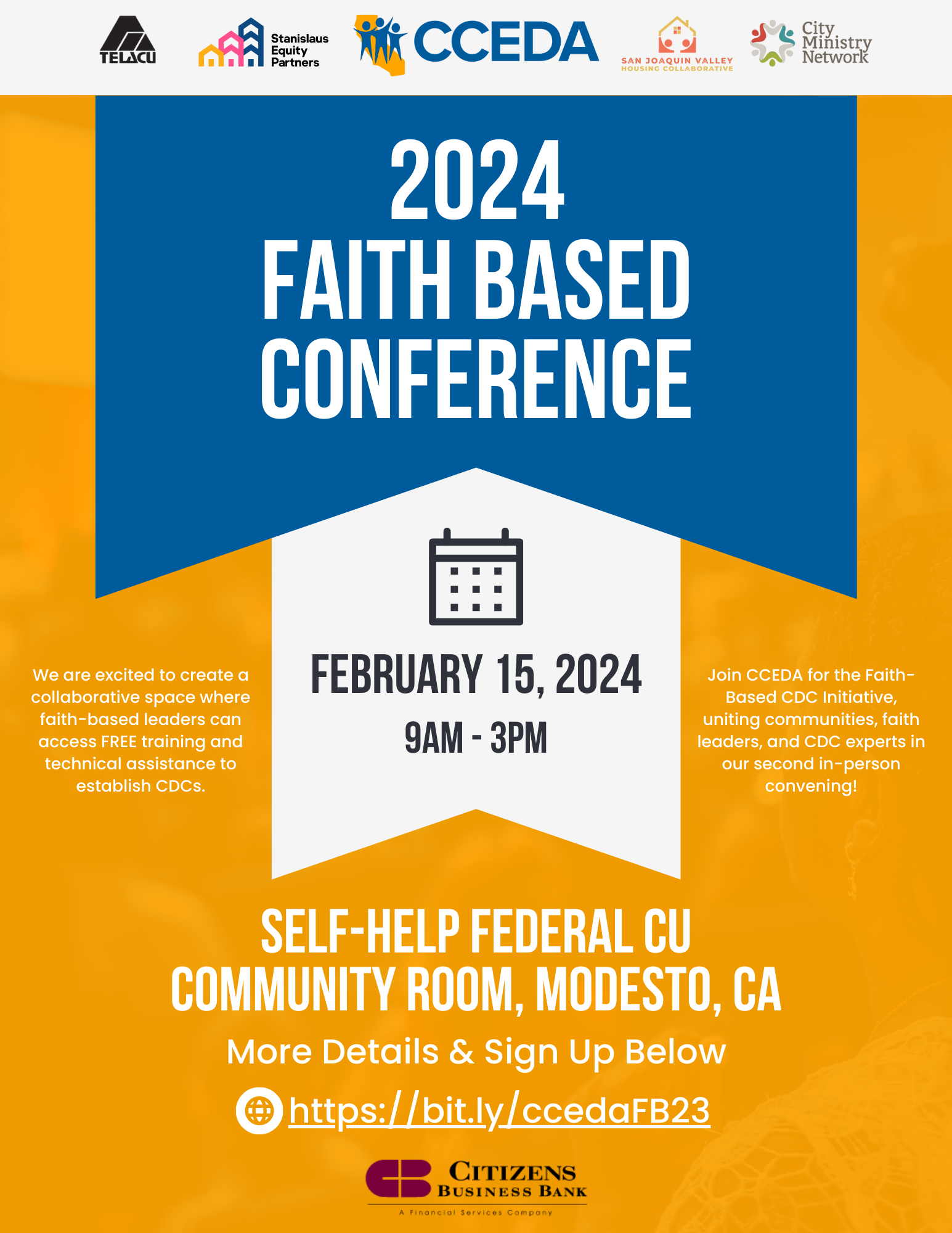 NEW – FEBRUARY 15, 2024 DATE: CCEDA Faith Based Conference - CCEDA